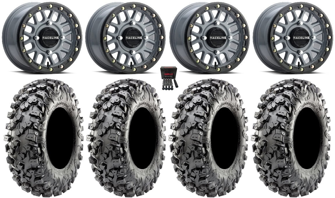Raceline Podium Bdlk 14" Gy Wheels 30" Carnivore R/T Tires Polaris RZR ...