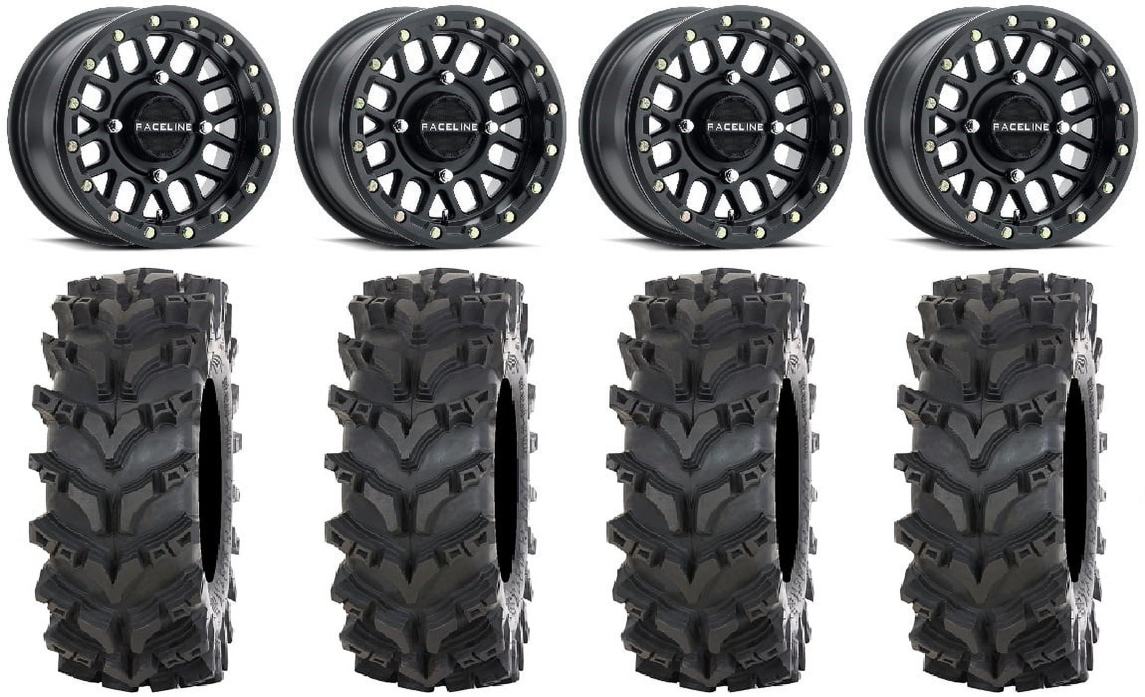 Raceline Podium Bdlk 14" Wheels Black 30" Out&Back Max Tires Polaris ...