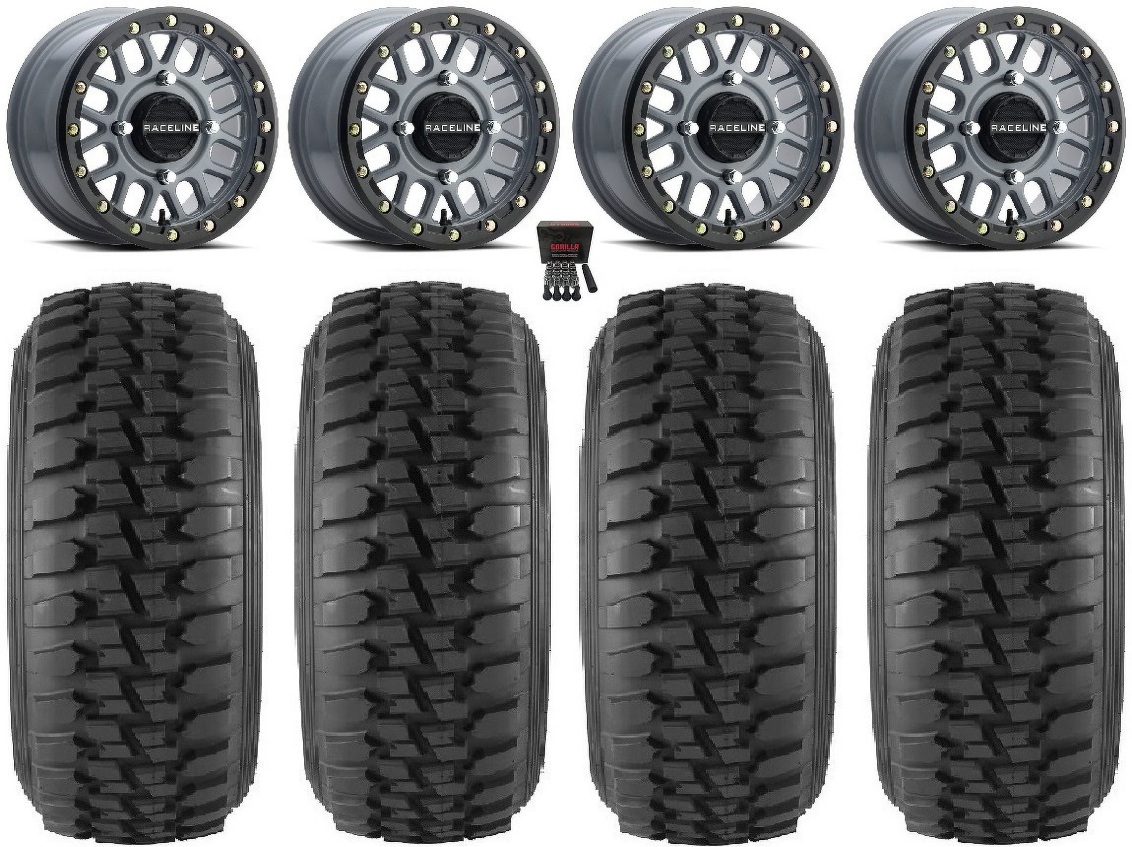 Raceline Podium Bdlk 14" Wheels Gy +38mm/+10mm 30" Desert Series Tires ...