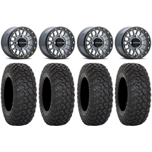Raceline Podium Bdlk 15" Gy Wheels 33" RT320 Tires Can-Am Maverick X3 ...