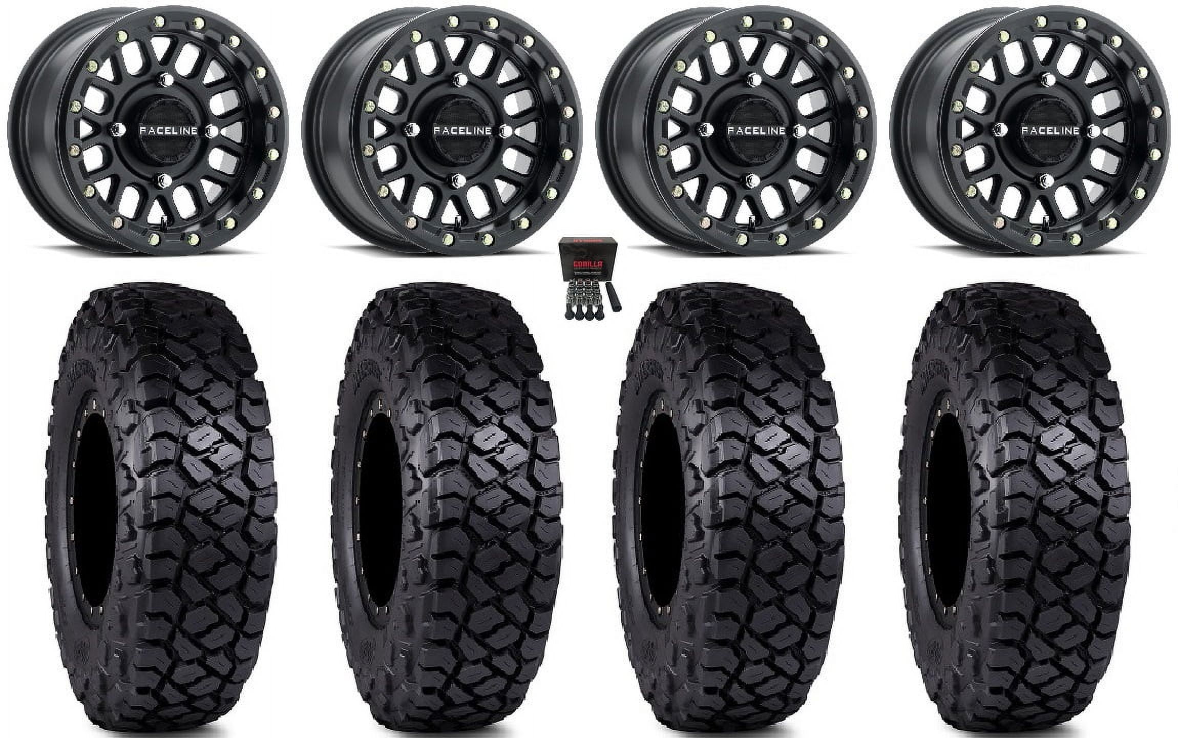 Raceline Podium Bdlk 15" Wheels Bk 30" Intersect Tires Can-Am Commander ...