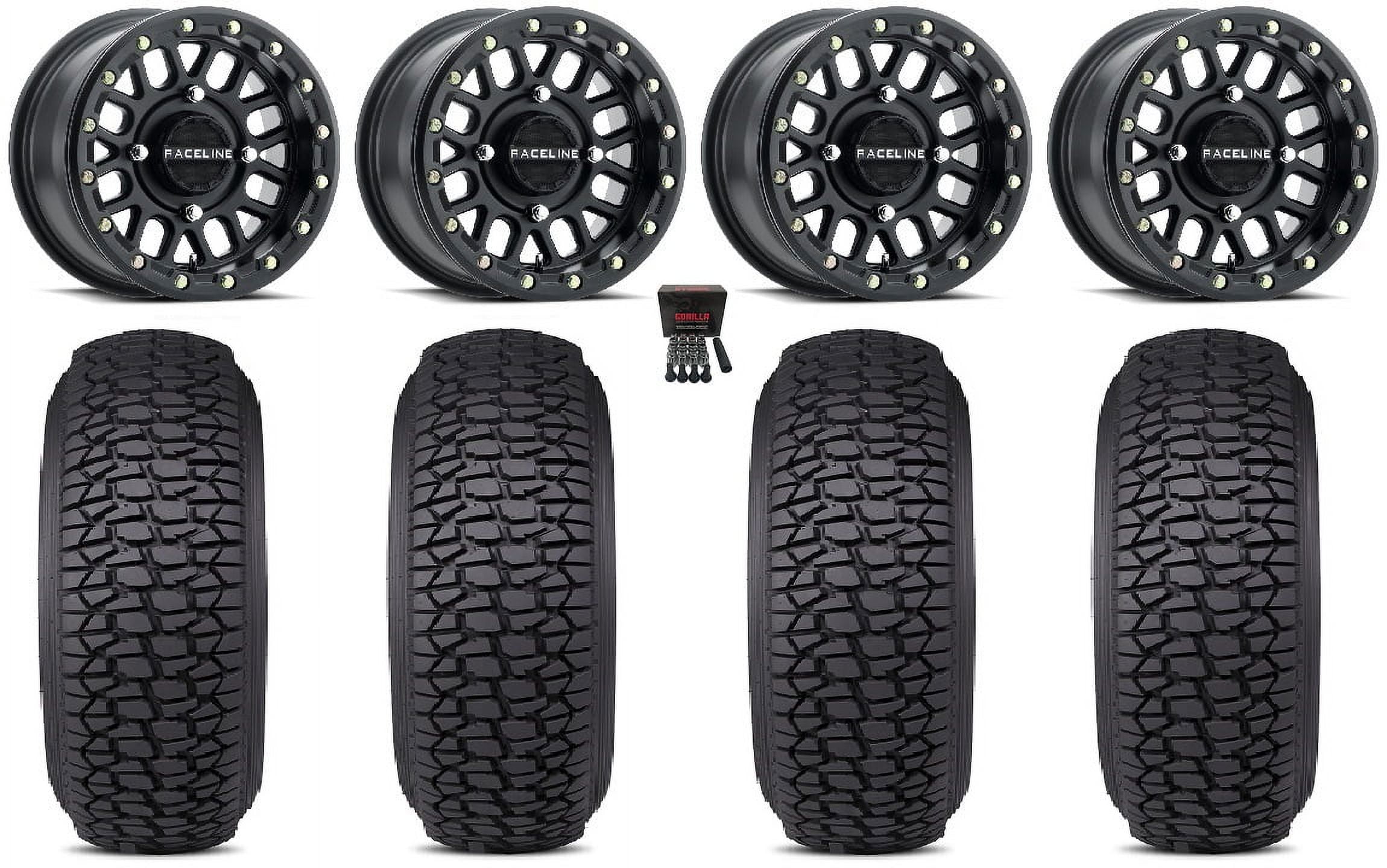 Raceline Podium Bdlk 15" Wheels Bk 30" Regulator 2 Tires Polaris RZR XP ...