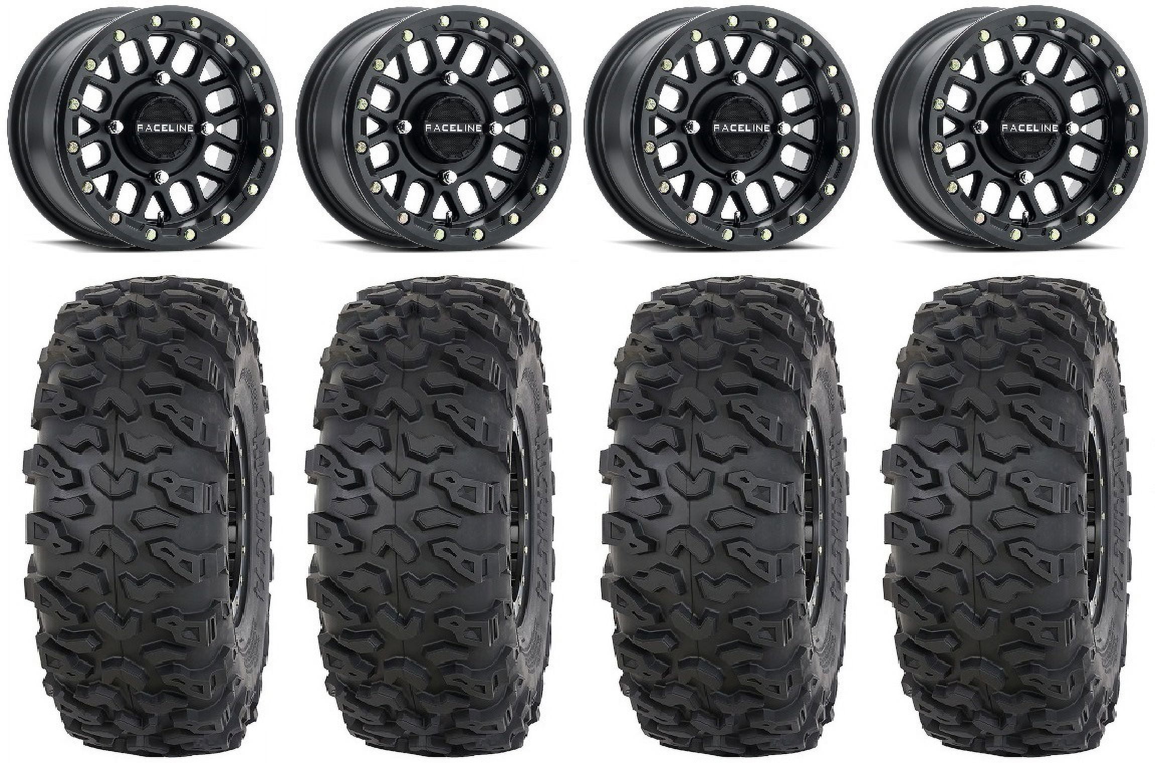 Raceline Podium Bdlk 15" Wheels Bk 32" Roctane T4 Tires Can-Am Maverick ...