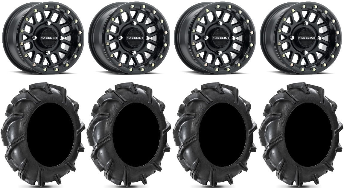 Raceline Podium Bdlk 15" Wheels Black 33" Ridge Saw Tires Can-Am ...