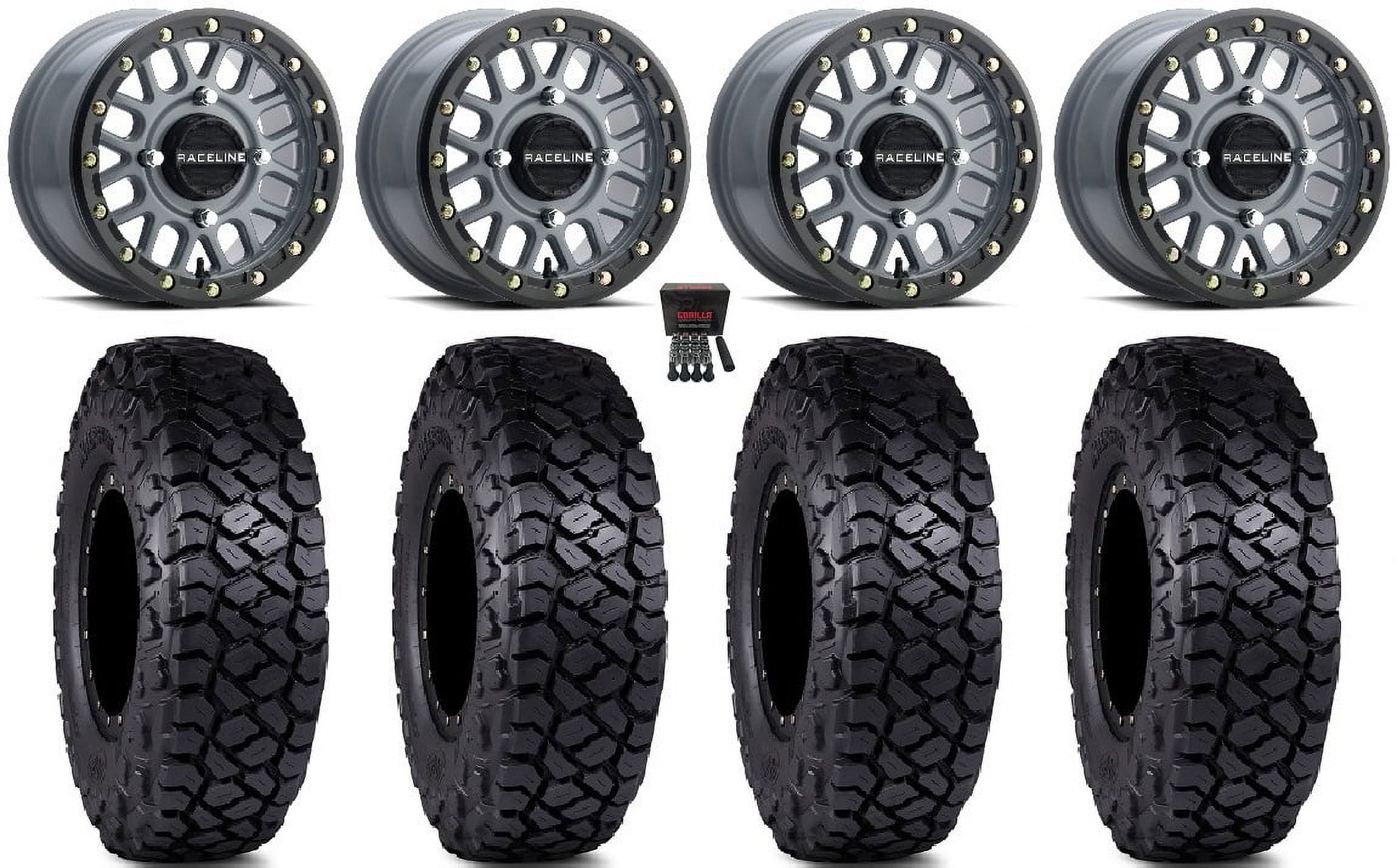 Raceline Podium Bdlk 15" Wheels Gy 32" Intersect Tires Can-Am Commander ...