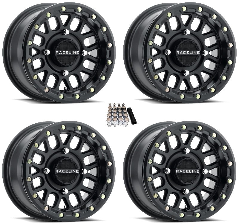 Raceline Podium Beadlock UTV Wheels/Rims Black 14" Kawasaki Mule Pro ...