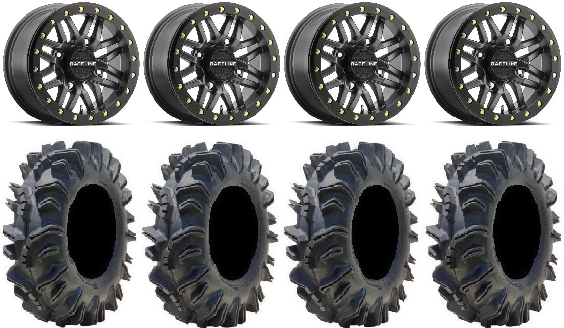 Raceline Ryno Bdlk 14" Gm Wheels 28" Terminator Tires Polaris RZR XP ...