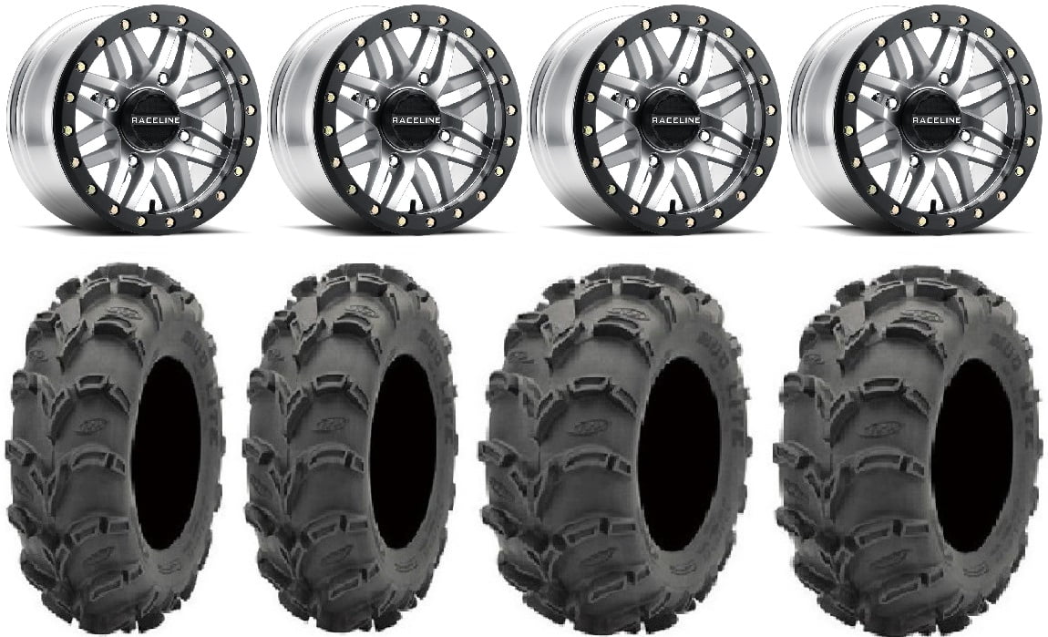 Raceline Ryno Bdlk 14" Mh Wheels 28" Mud Lite XL Tires Can-Am Maverick ...