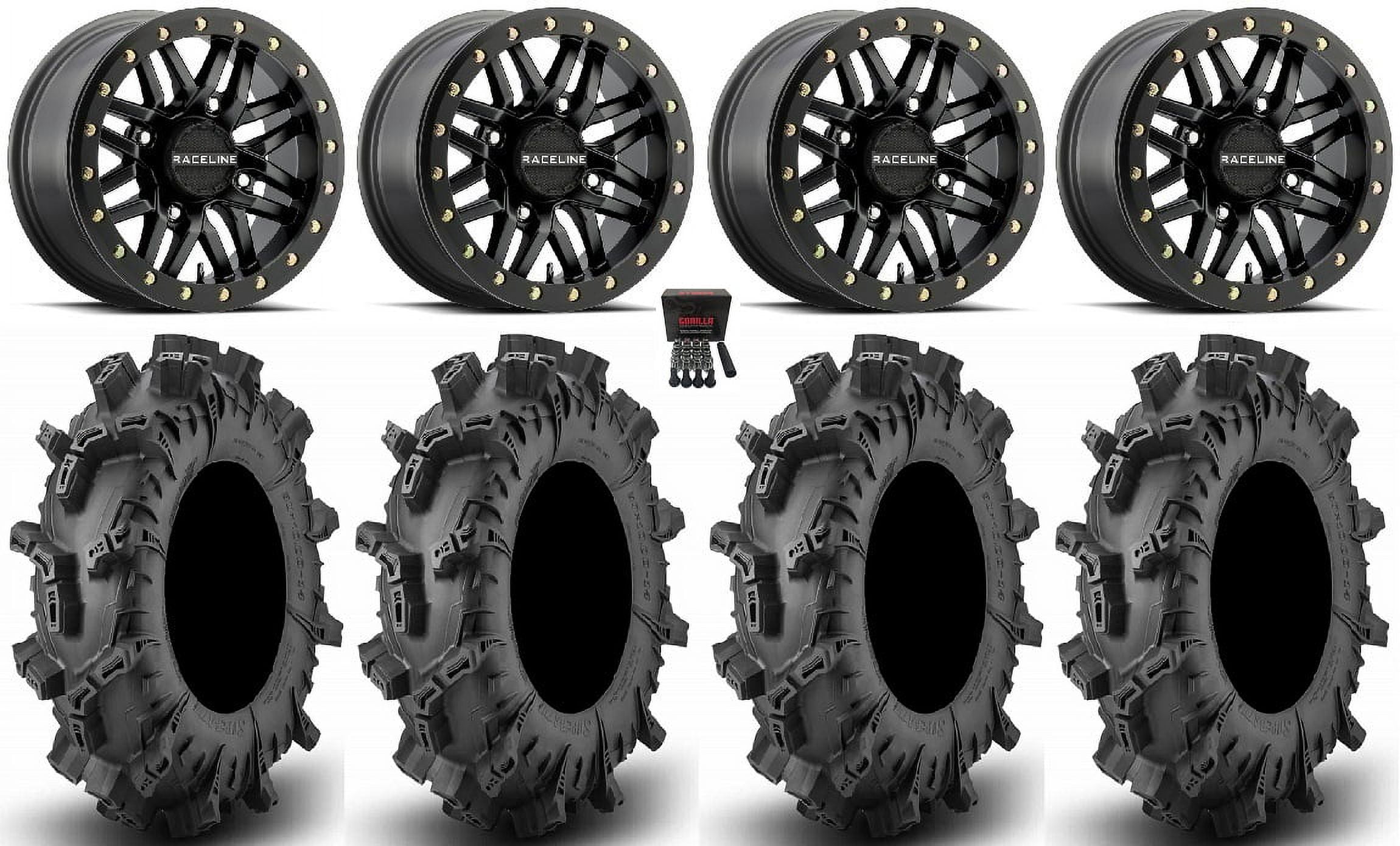 Raceline Ryno Bdlk 14" Wheels Bk 30" Terminator Max Tires Can-Am ...