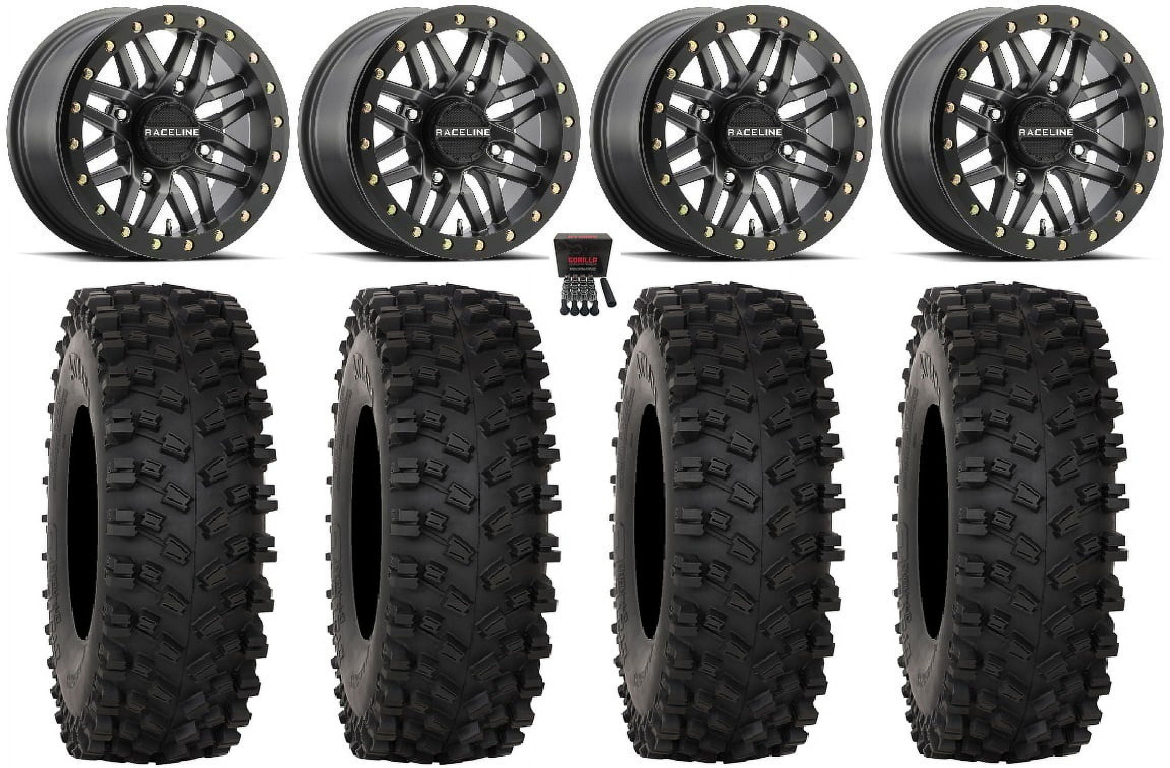 Raceline Ryno Bdlk 14" Wheels Gm 30" ATX470 Tires Can-Am Commander ...
