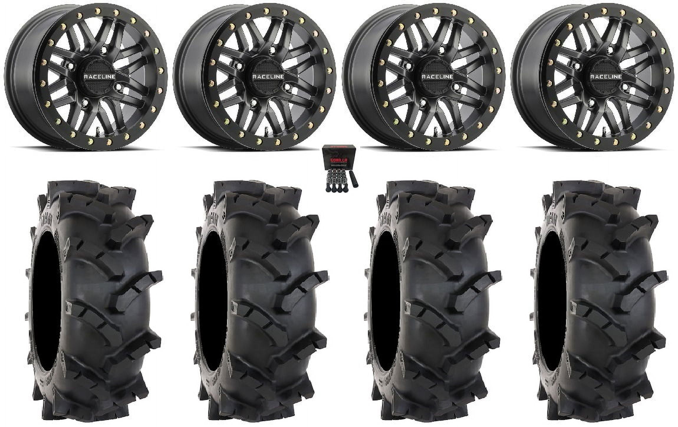 Raceline Ryno Bdlk 14" Wheels Gm 30" MT410 Tires Sportsman RZR Ranger ...