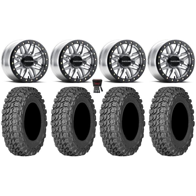 Raceline Ryno Bdlk 14" Wheels Mh 32" X Comp ATR Tires Can-Am Maverick ...