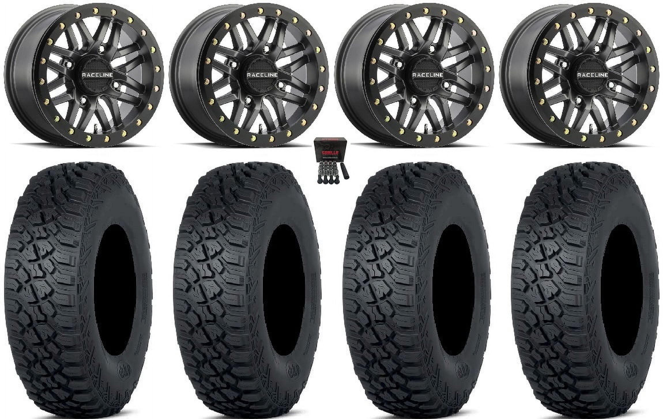 Raceline Ryno Bdlk 15" Gm Wheels 33" Tenacity XNR Tires Can-Am ...