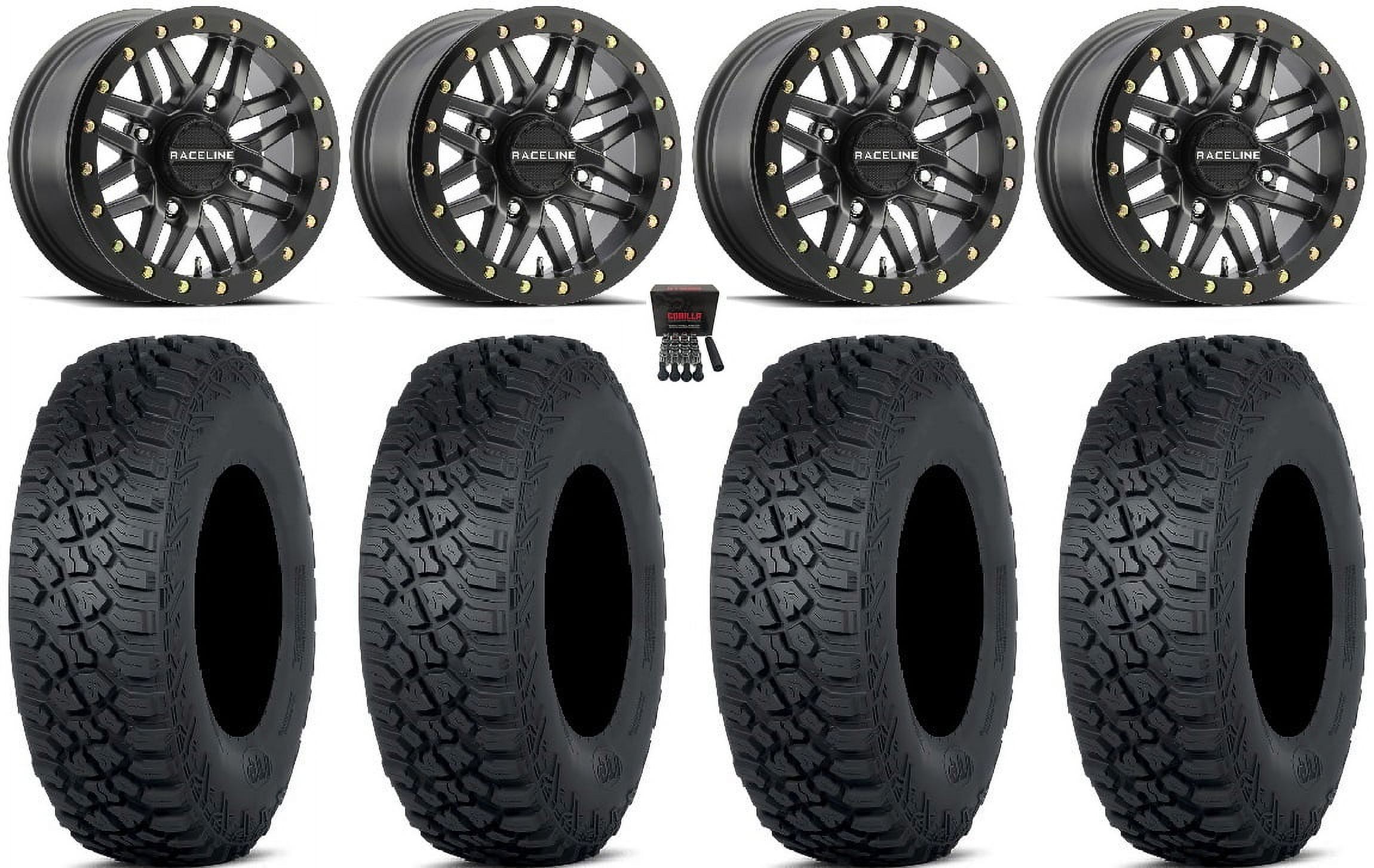 Raceline Ryno Bdlk 15" Gm Wheels 33" Tenacity XNR Tires Sportsman RZR ...