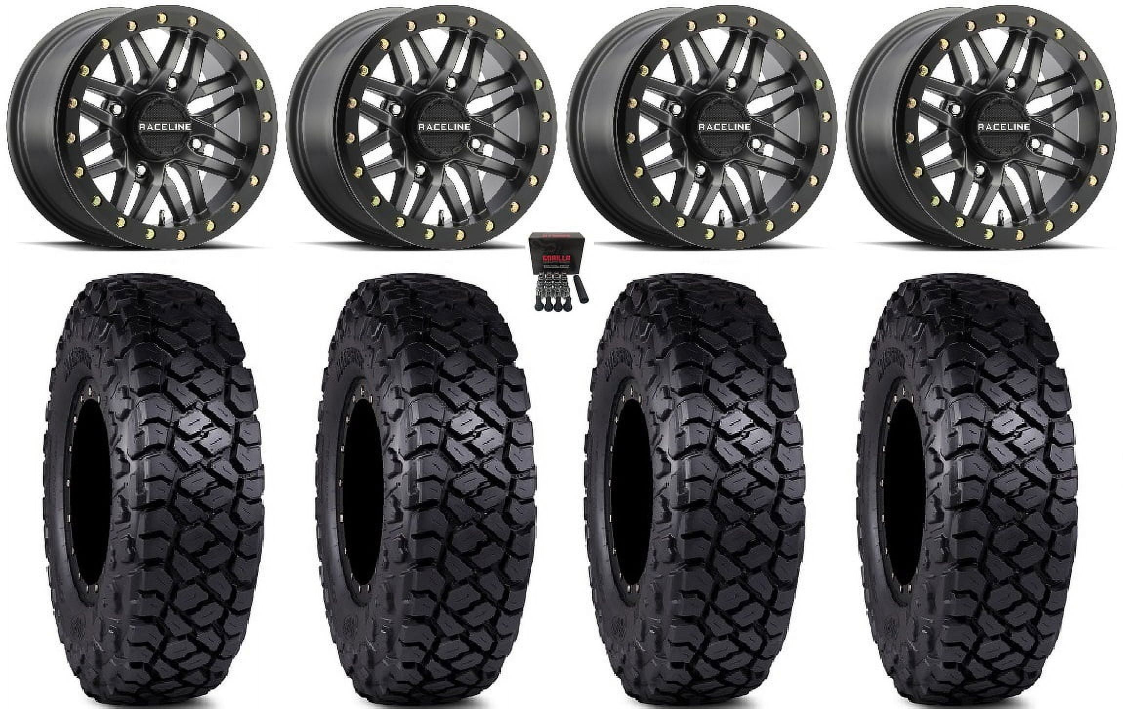 Raceline Ryno Bdlk 15" Wheels Gm 30" Intersect Tires Polaris RZR XP ...