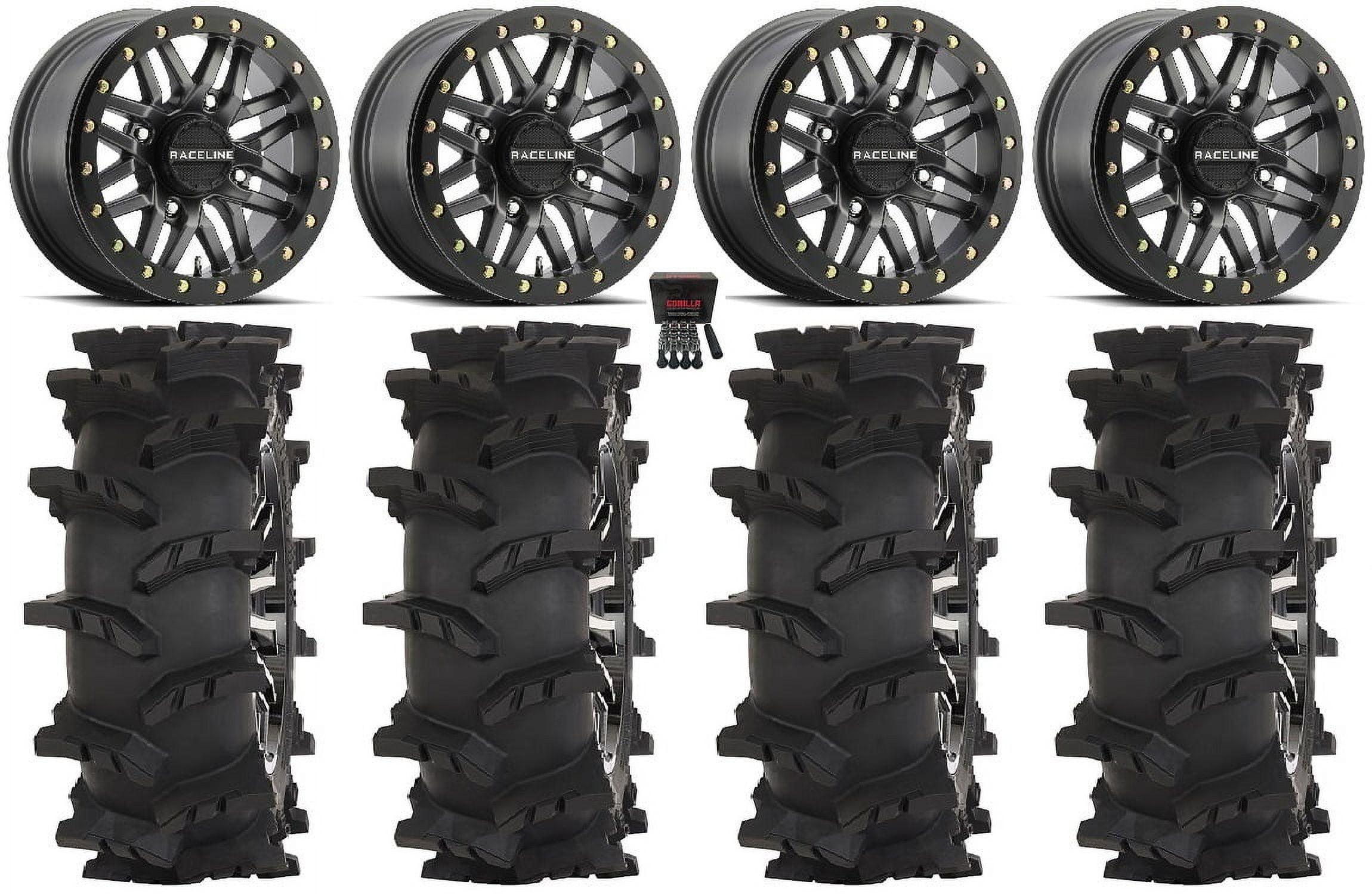 Raceline Ryno Bdlk 15" Wheels Gm 33" Outlaw Max Tires Sportsman RZR ...