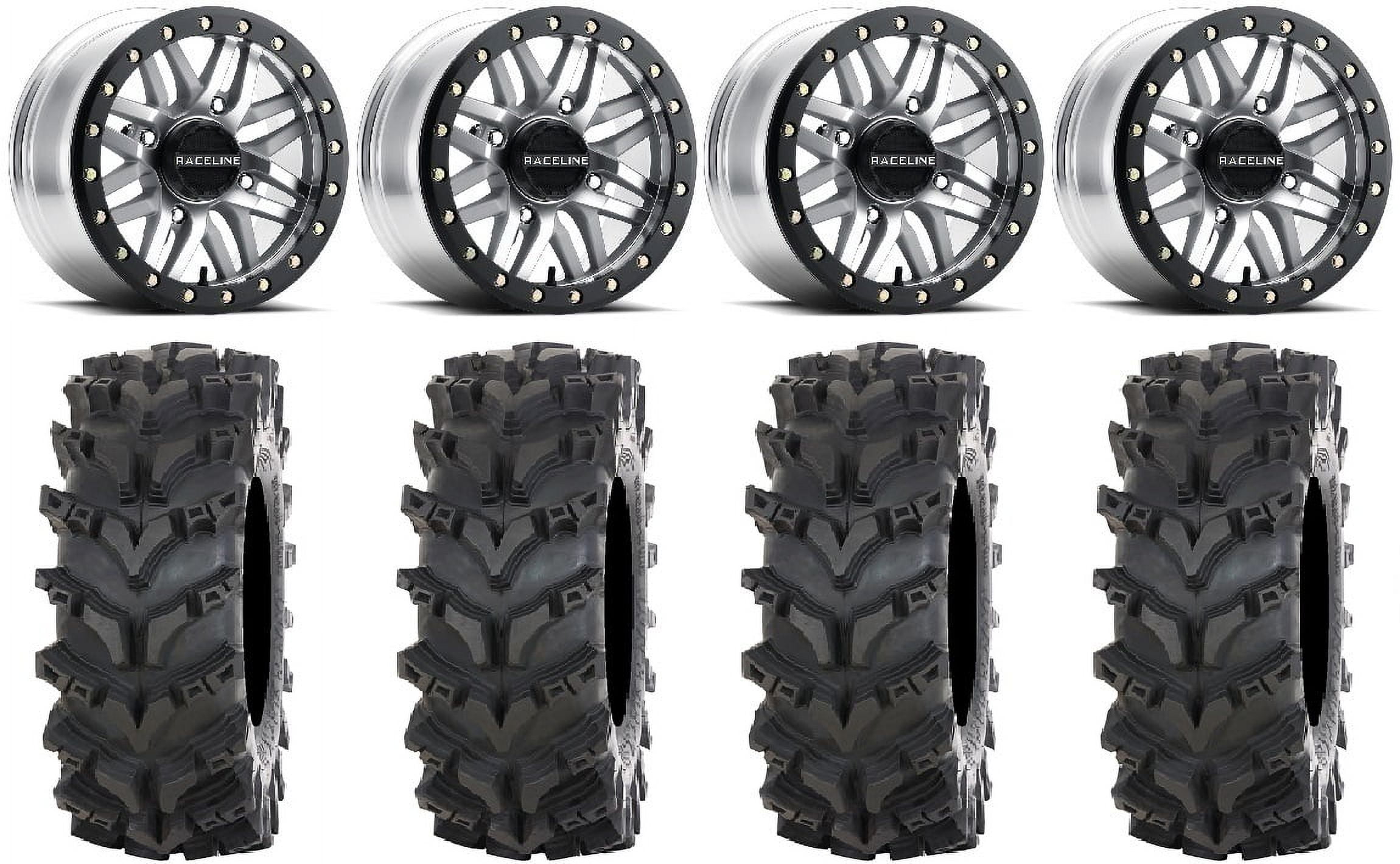 Raceline Ryno Beadlock 14" Wheels Mh 30" Out&Back Max Tires Can-Am ...