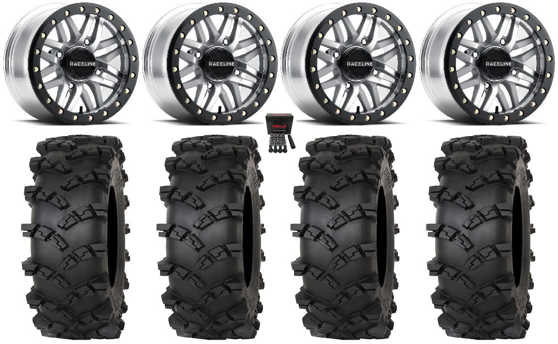 Raceline Ryno Beadlock 14" Wheels Mh 32" Outlaw M/T Tires Sportsman RZR ...