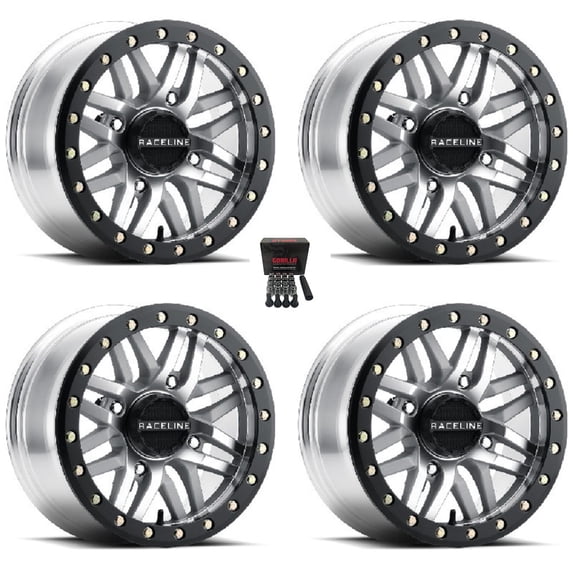 Raceline Ryno Beadlock 15x10 Wide Wheels Machined Can-Am Commander ...