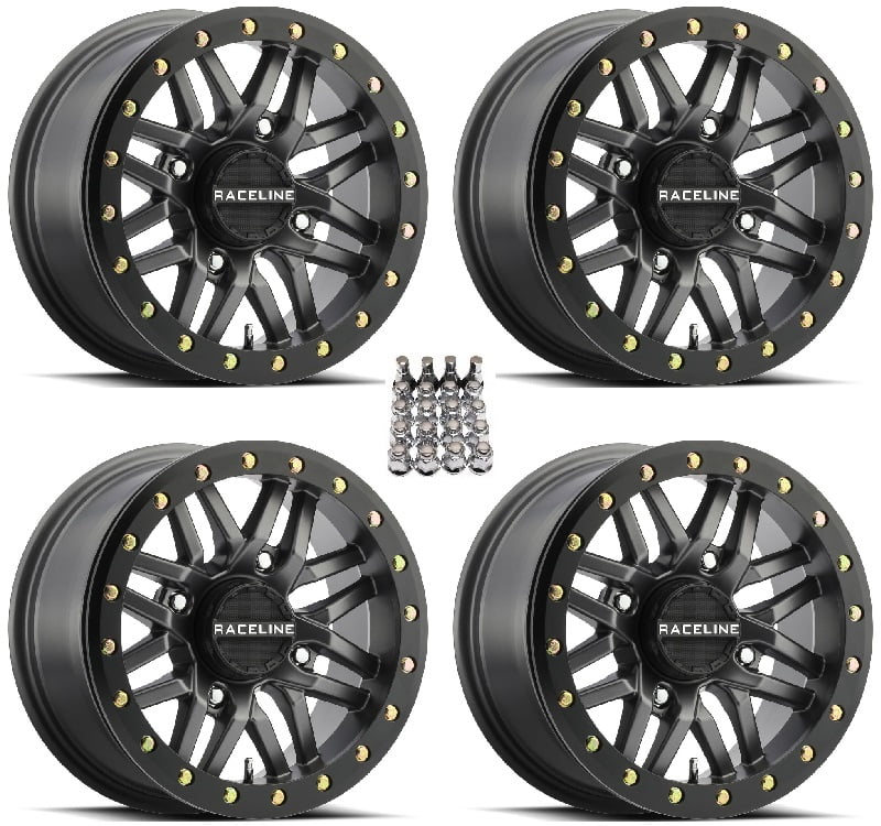 Raceline Ryno Beadlock ATV Wheels/Rims Gunmetal 14" Can-Am Commander ...