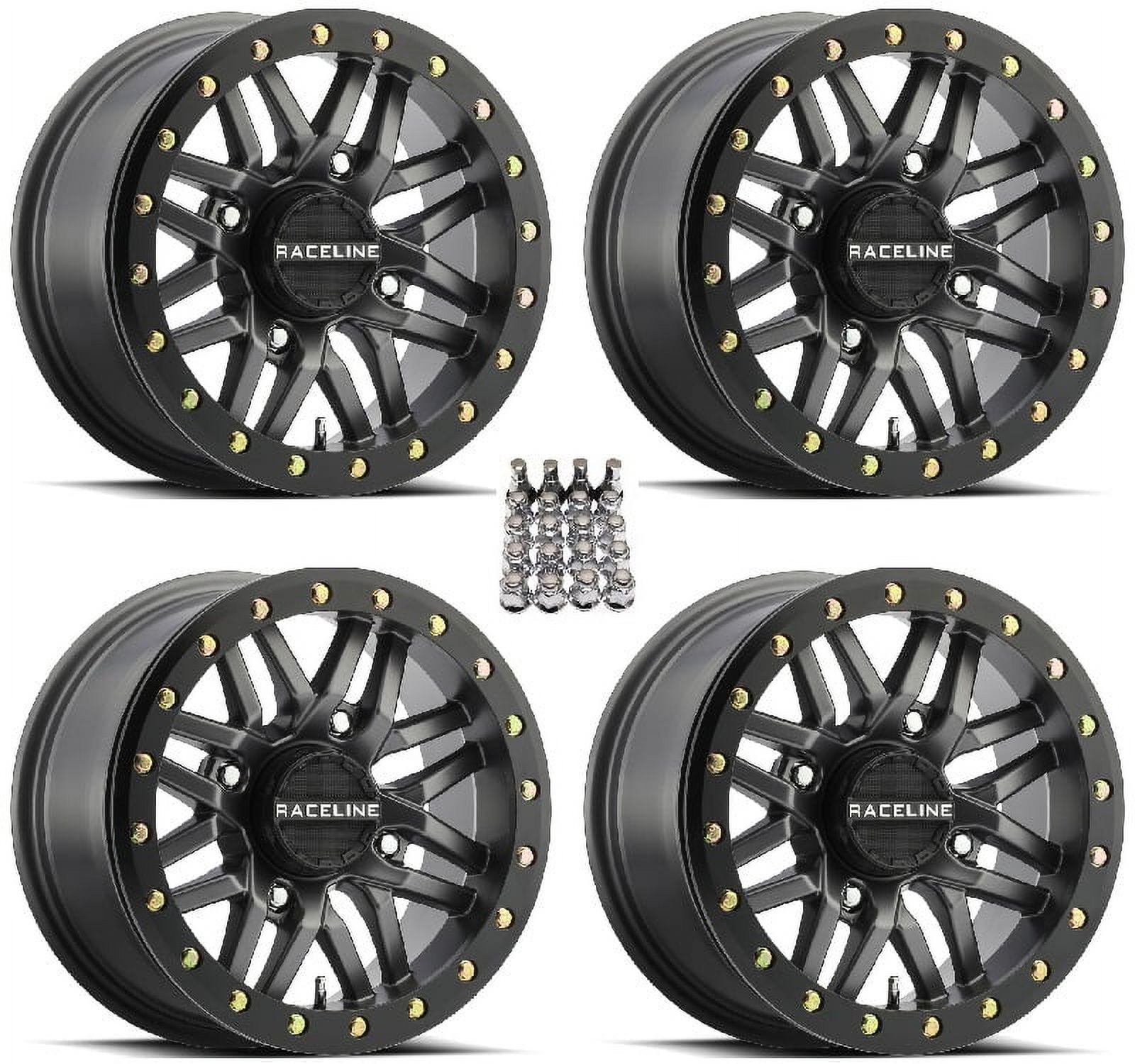 Raceline Ryno Beadlock ATV Wheels/Rims Gunmetal 14" Sportsman 550 850 ...