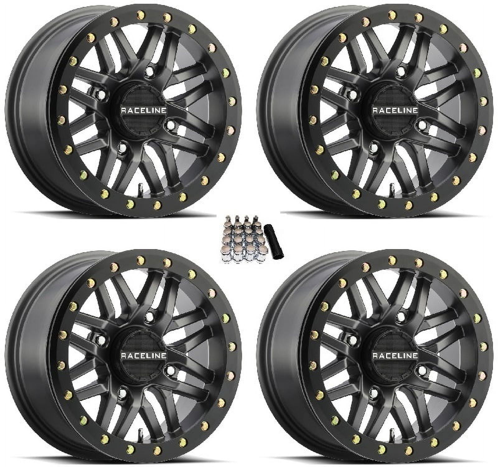 Raceline Ryno Beadlock UTV Wheels/Rims Gunmetal 15" Polaris RZR 1000 XP ...