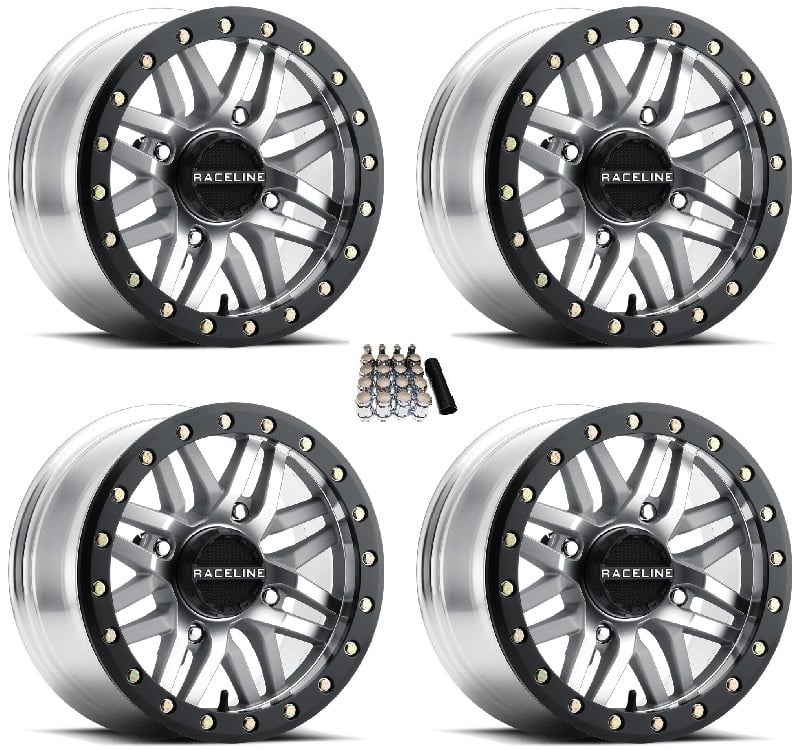 Raceline Ryno Beadlock UTV Wheels/Rims Machined 14" Polaris RZR 1000 XP ...