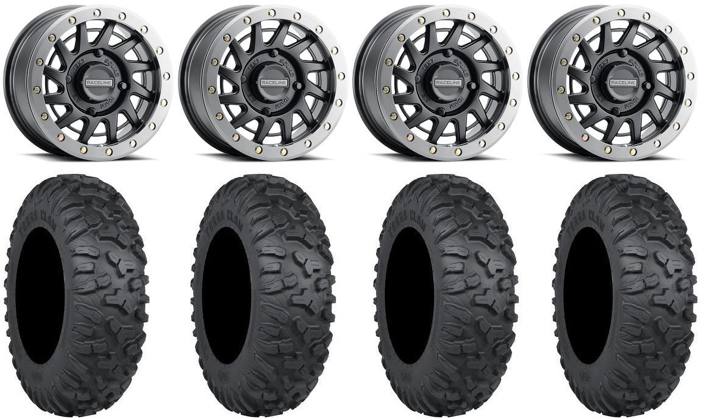 Raceline Squad Bdlk 15" Wheels Bk +38mm/+10mm 30" Terra Claw Tires ...