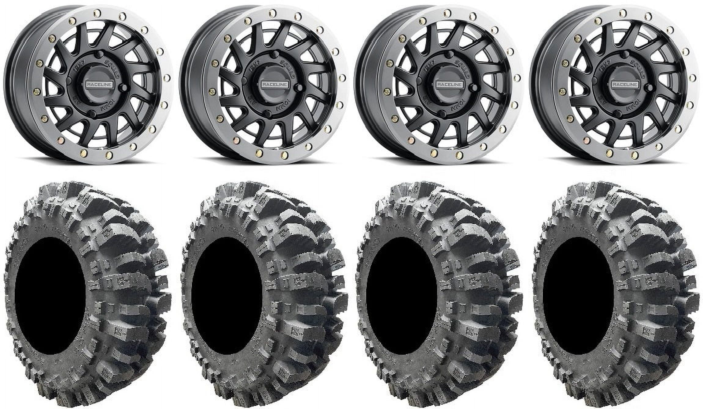 Raceline Squad Bdlk 15" Wheels Bk +38mm/+10mm 31" Bogger Tires Honda ...