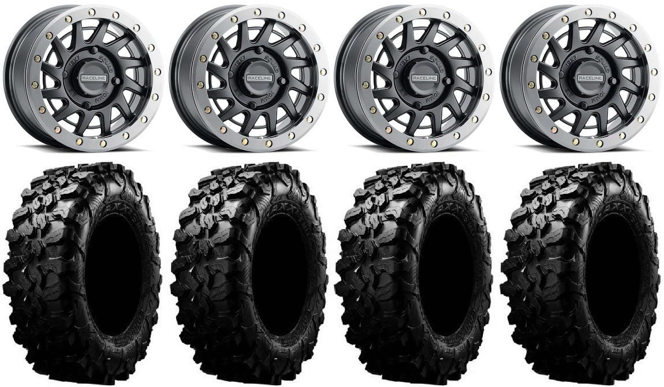 Raceline Squad Bdlk 15" Wheels Bk +38mm 29" Carnivore Tires Can-Am ...