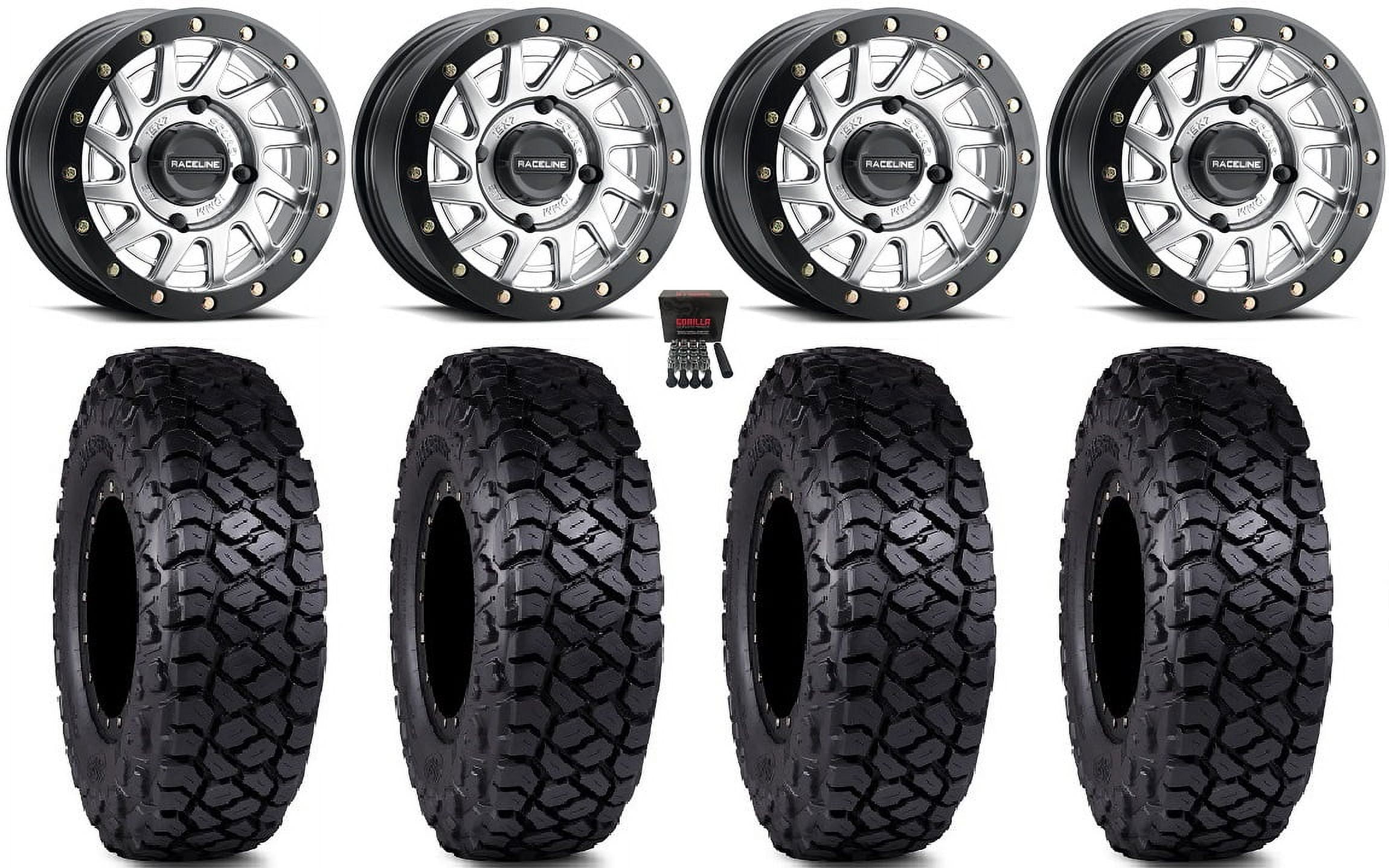 Raceline Squad Bdlk 15" Wheels Si +10mm 30" Intersect Tires Can-Am ...