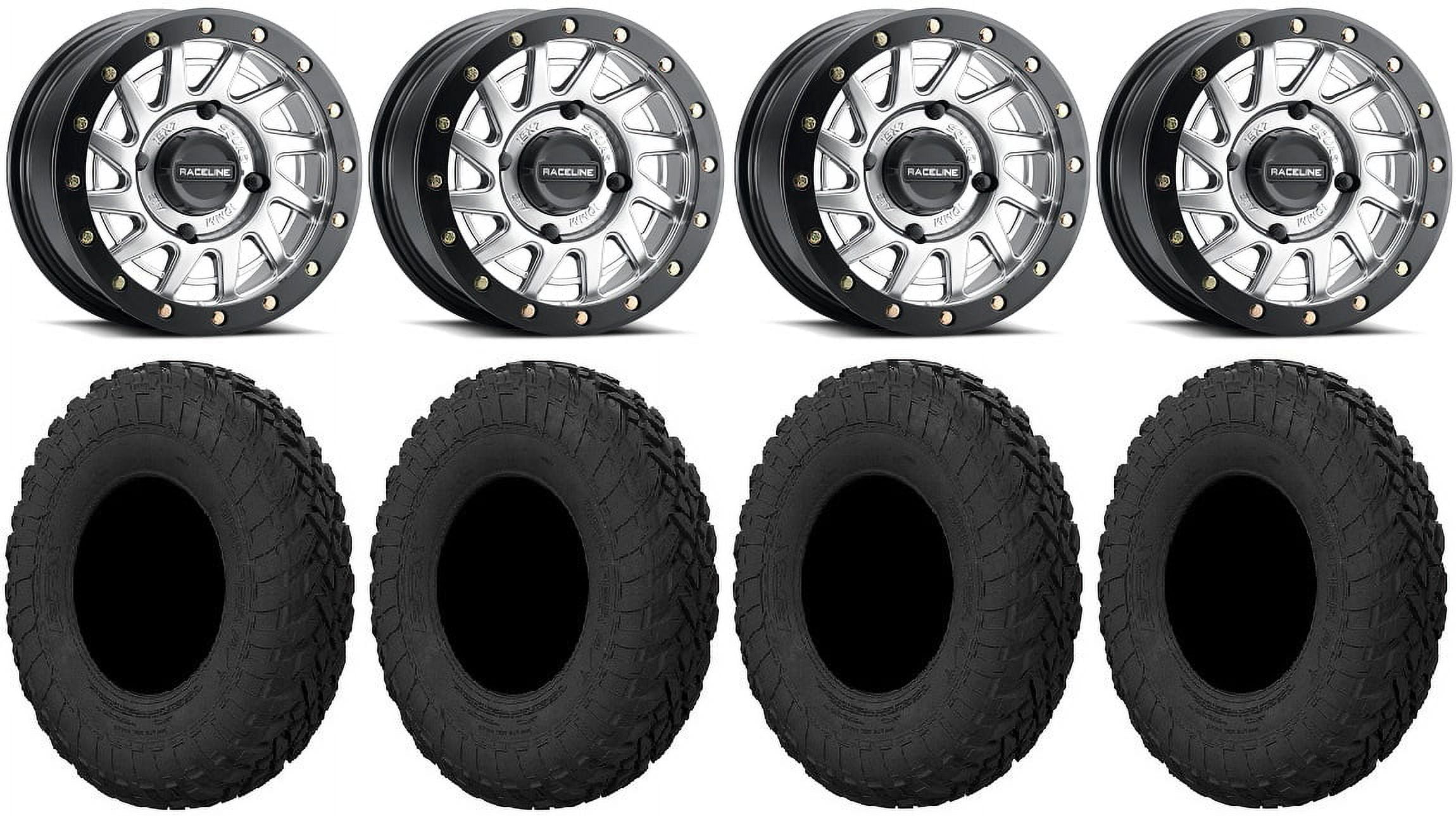 Raceline Squad Bdlk 15" Wheels Si +10mm 32" Gripper R/T Tires Can-Am ...
