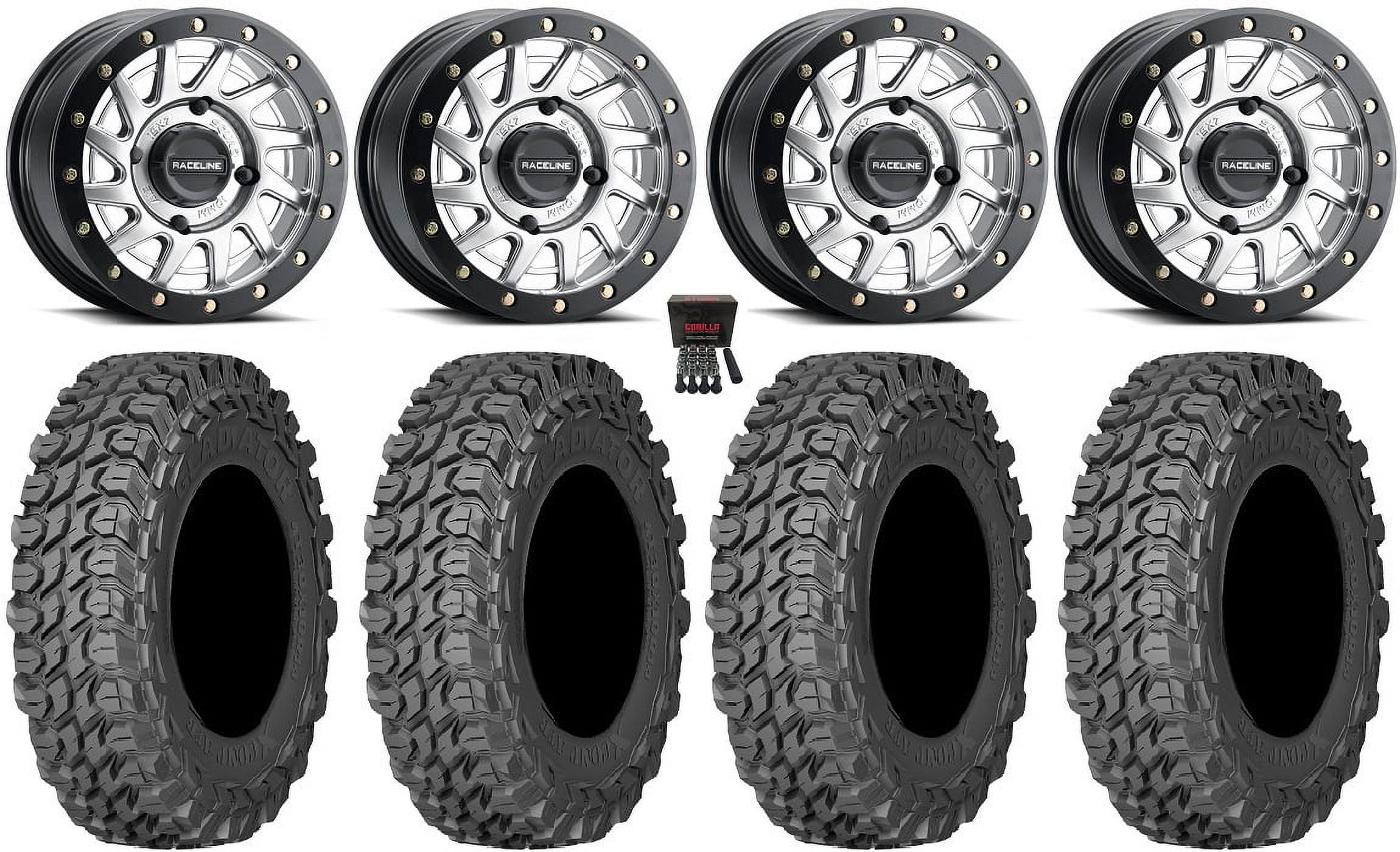 Raceline Squad Bdlk 15" Wheels Si +10mm 32" X Comp ATR Tires Can-Am ...