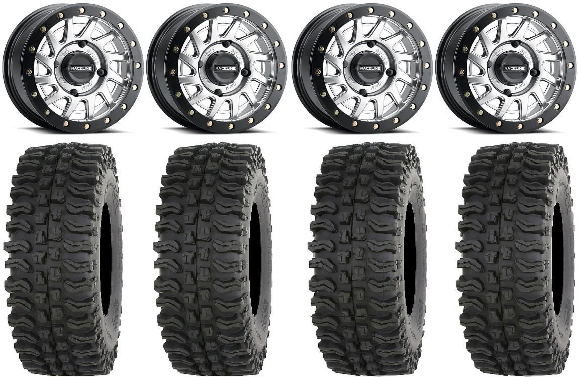 Raceline Squad Bdlk 15" Wheels Si +38mm/+10mm 33" BDC Tires Can-Am ...