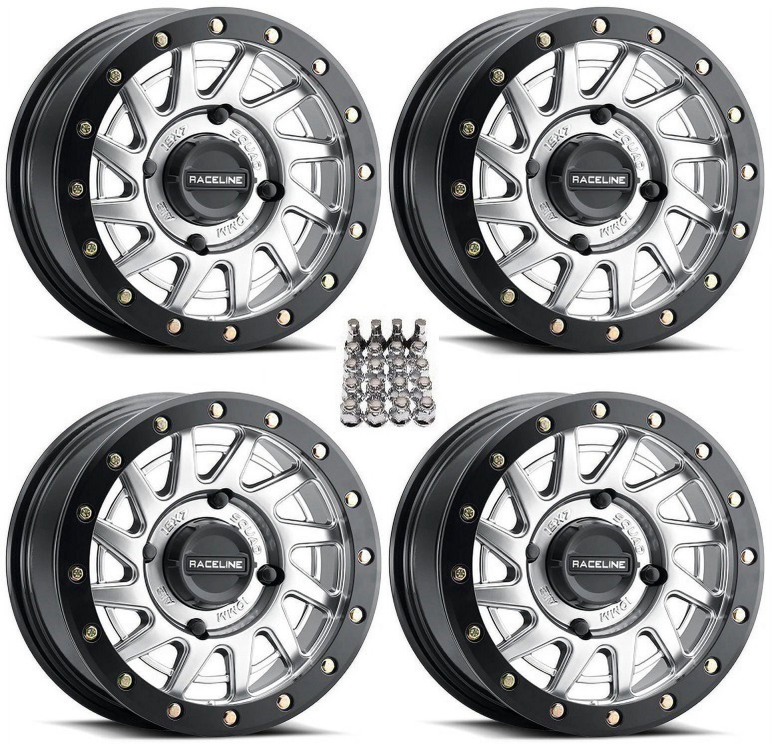 Raceline Squad Beadlock 15" Wheels/Rims Silver 38mm/10mm Can-Am ...