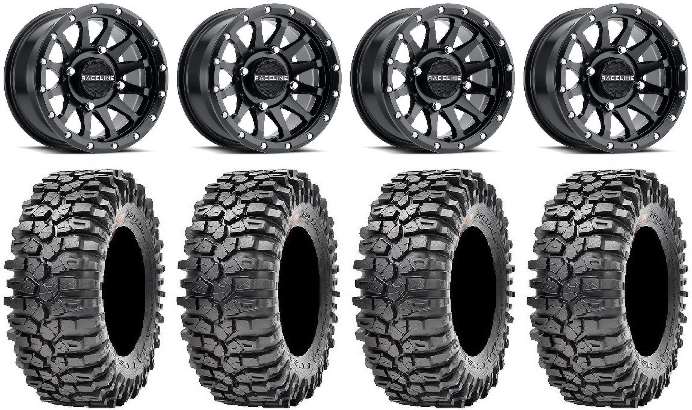Raceline Trophy 14" Black Wheels 30" Roxxzilla Tires Sportsman RZR ...