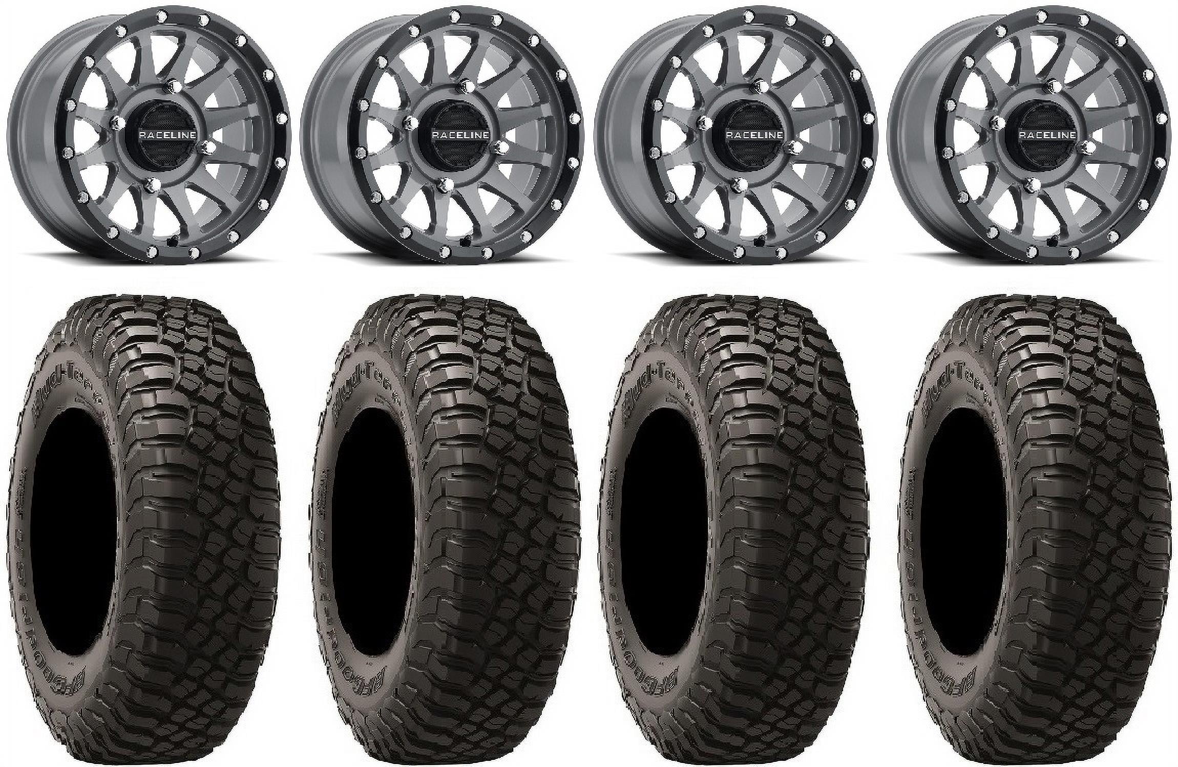 Raceline Trophy 14" Grey Wheels 30" BFG KM3 Tires Can-Am Maverick X3 ...