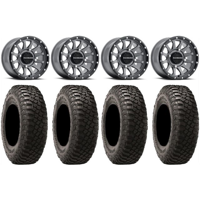 Raceline Trophy 15" Grey Wheels 30" BFG KM3 Tires Polaris RZR XP 1000 ...