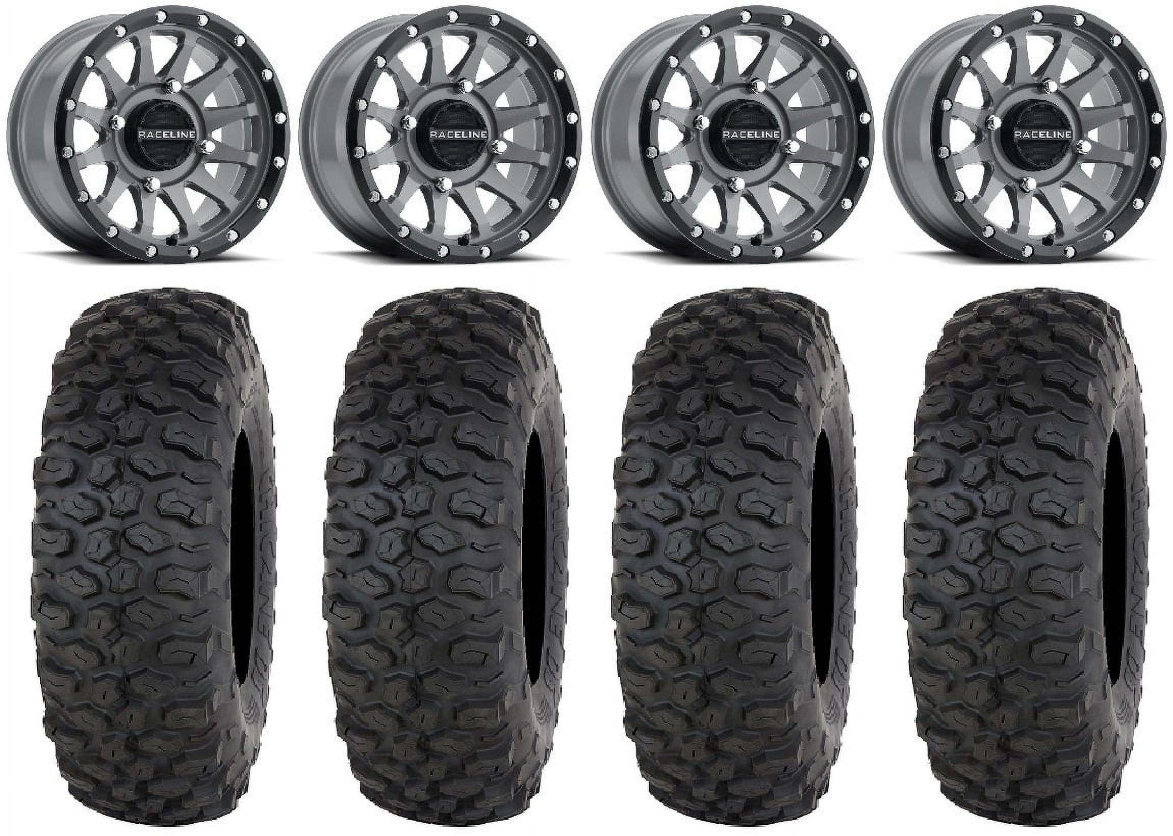Raceline Trophy 15" Wheels Grey 35" Chicane DS Tires Sportsman RZR ...
