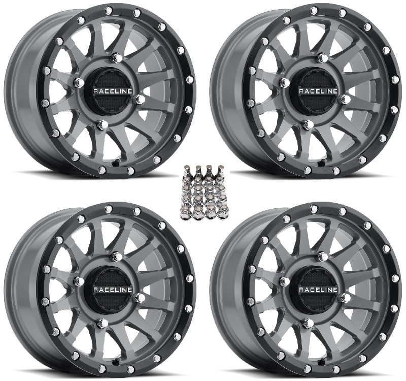 Raceline Trophy ATV Wheels/Rims Grey 14" Sportsman 550 850 1000 ...