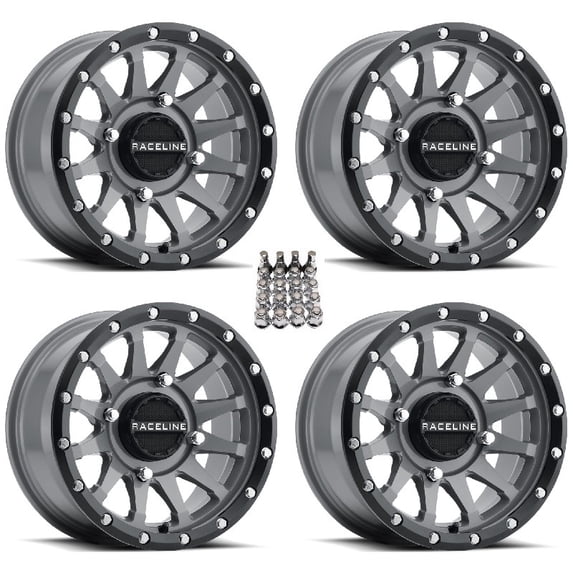 Raceline Trophy ATV Wheels/Rims Grey 15" Sportsman 550 850 1000 ...