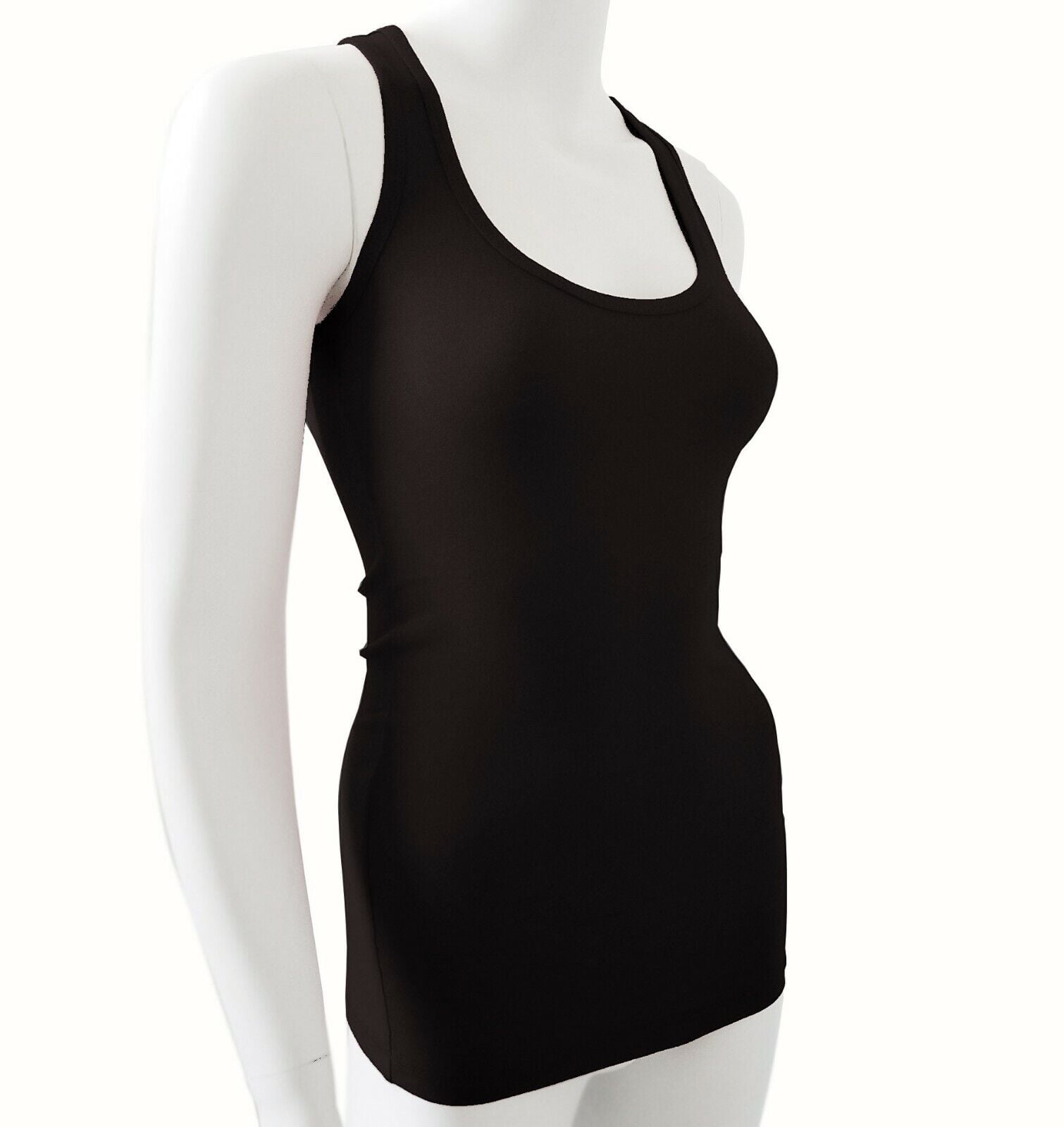 Racer Back Stretchy Muscle Shirt Solid Plain Cotton Spandex Fitted Tank ...