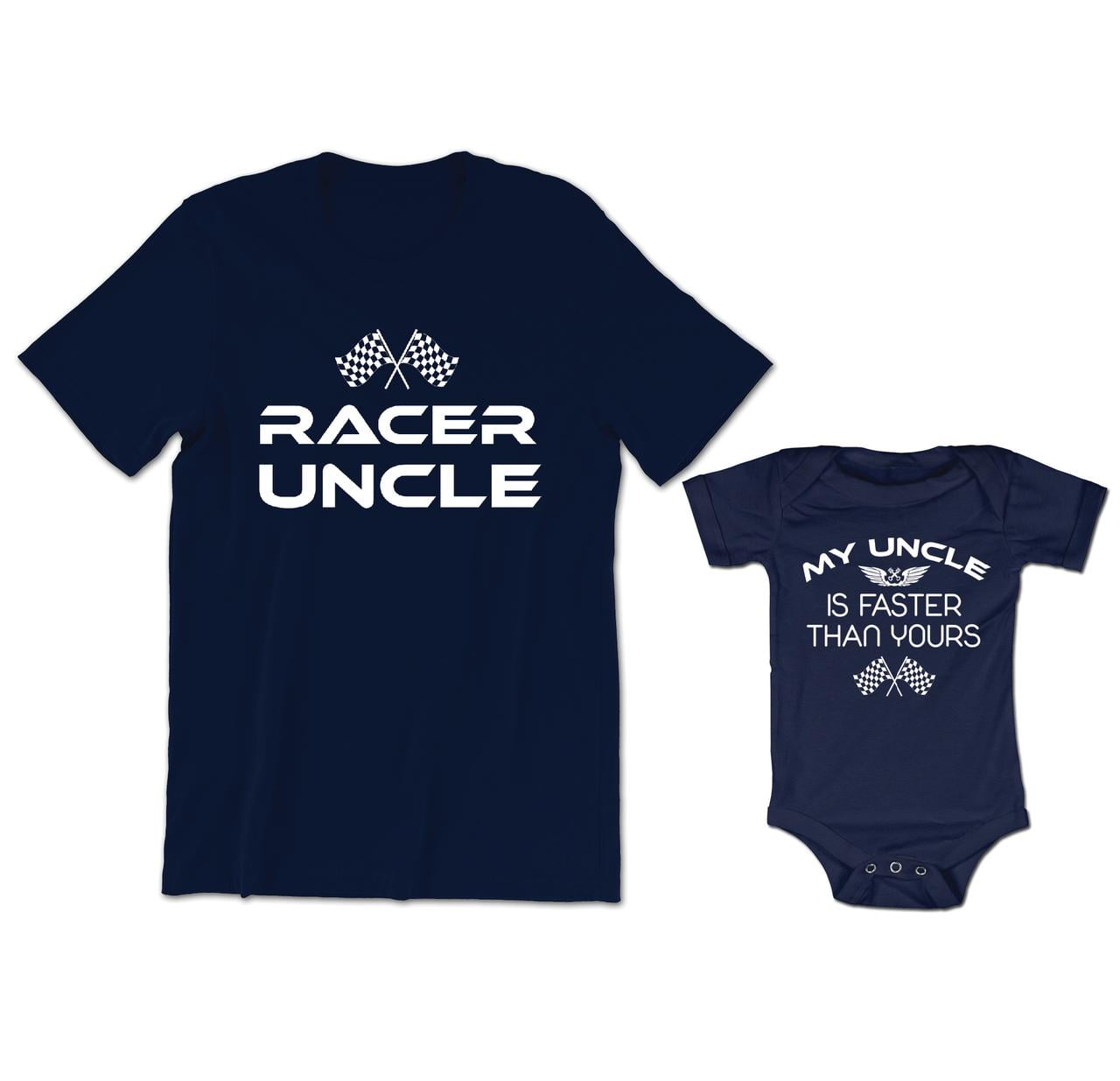 Racer Uncle Men's T-Shirt My Uncle is Faster Than Yours Baby Bodysuit ...