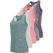 Real Essentials 5 Pack: Women's Crossback Keyhole Open Back Workout ...