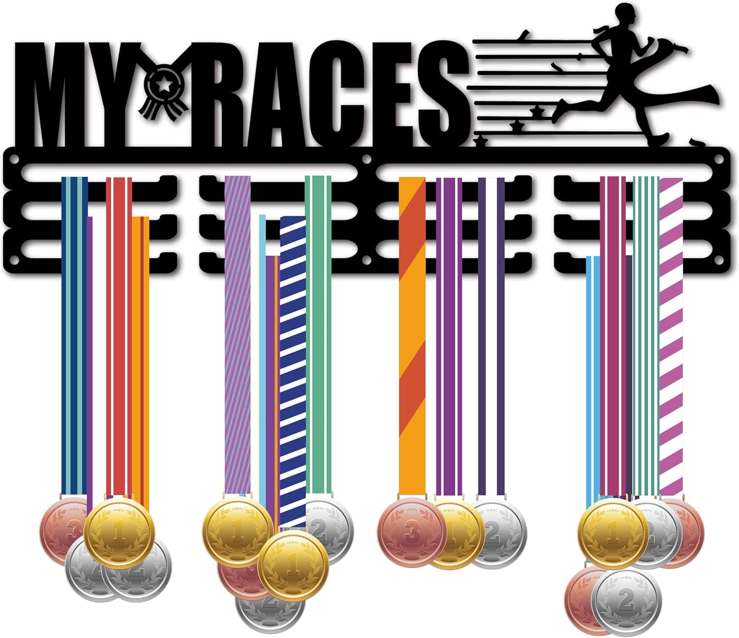 My Races Medal Hangers Display Running Medal Holder Rack Sports Metal ...