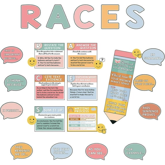 Races Writing Strategy Bulletin Board Set Writing Process Posters for ...