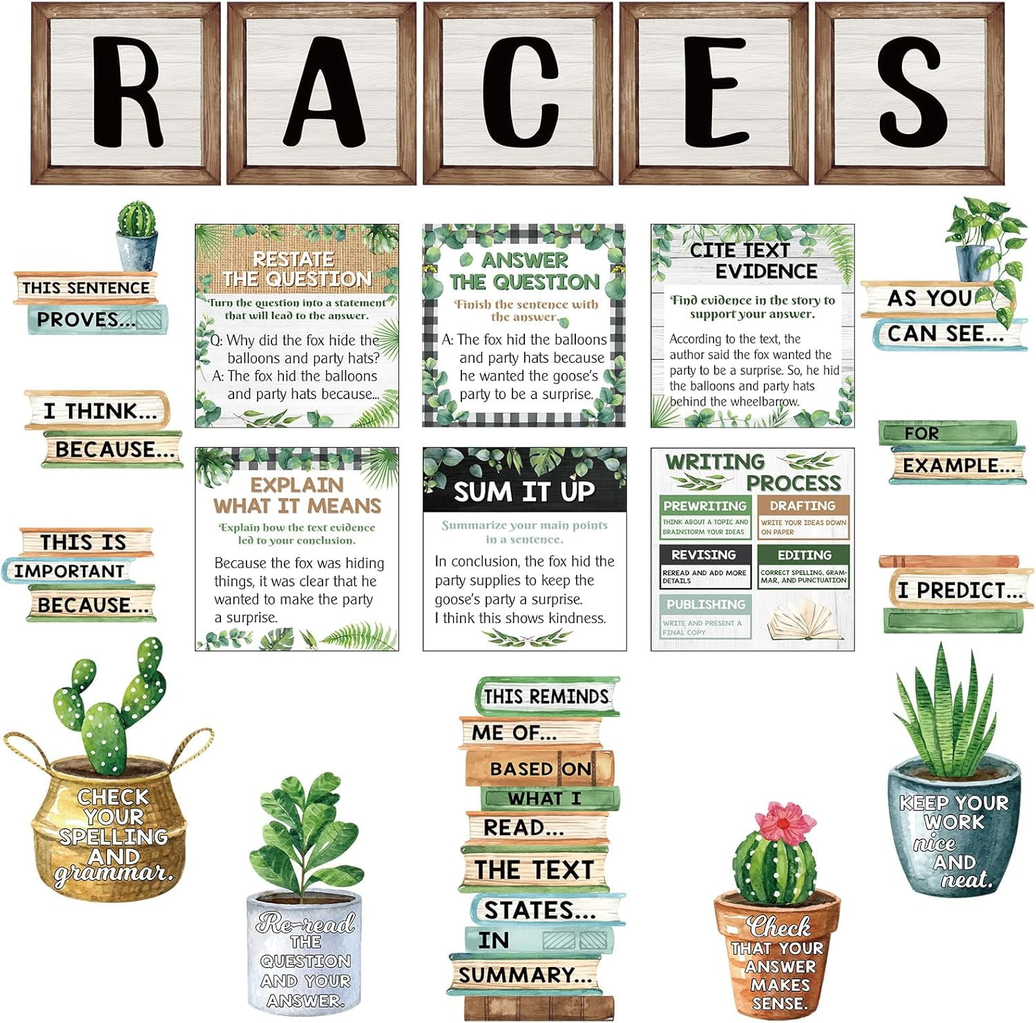 Races Writing Strategy Bulletin Board Set Writing Process Posters for ...