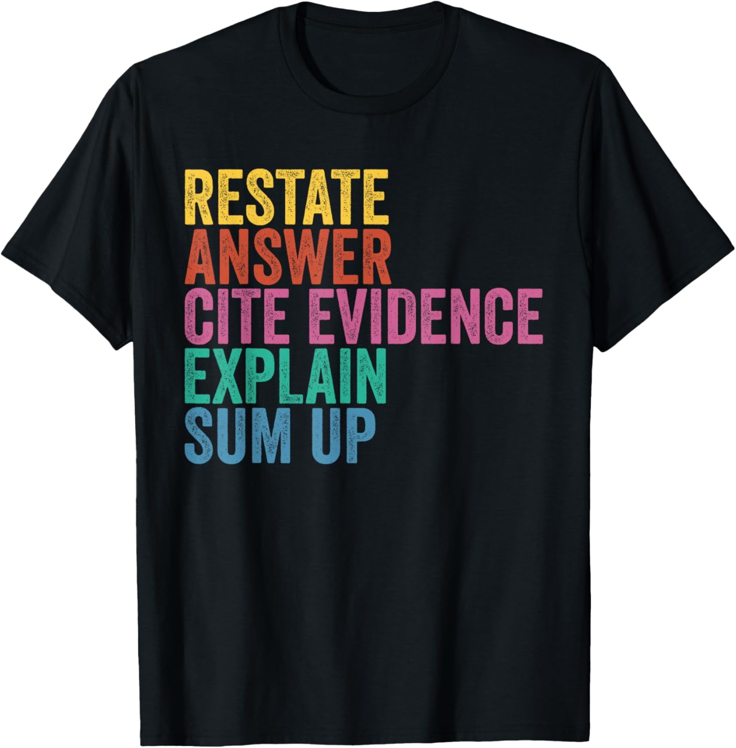 Races Writing Strategy Funny Text Evidence English Teacher T-Shirt men ...