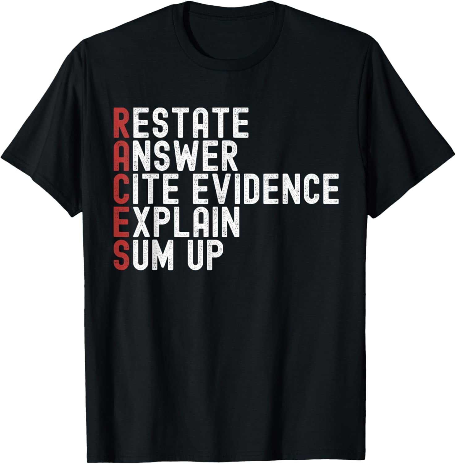 Races Writing Strategy Funny Text Evidence English Teacher T-Shirt ...