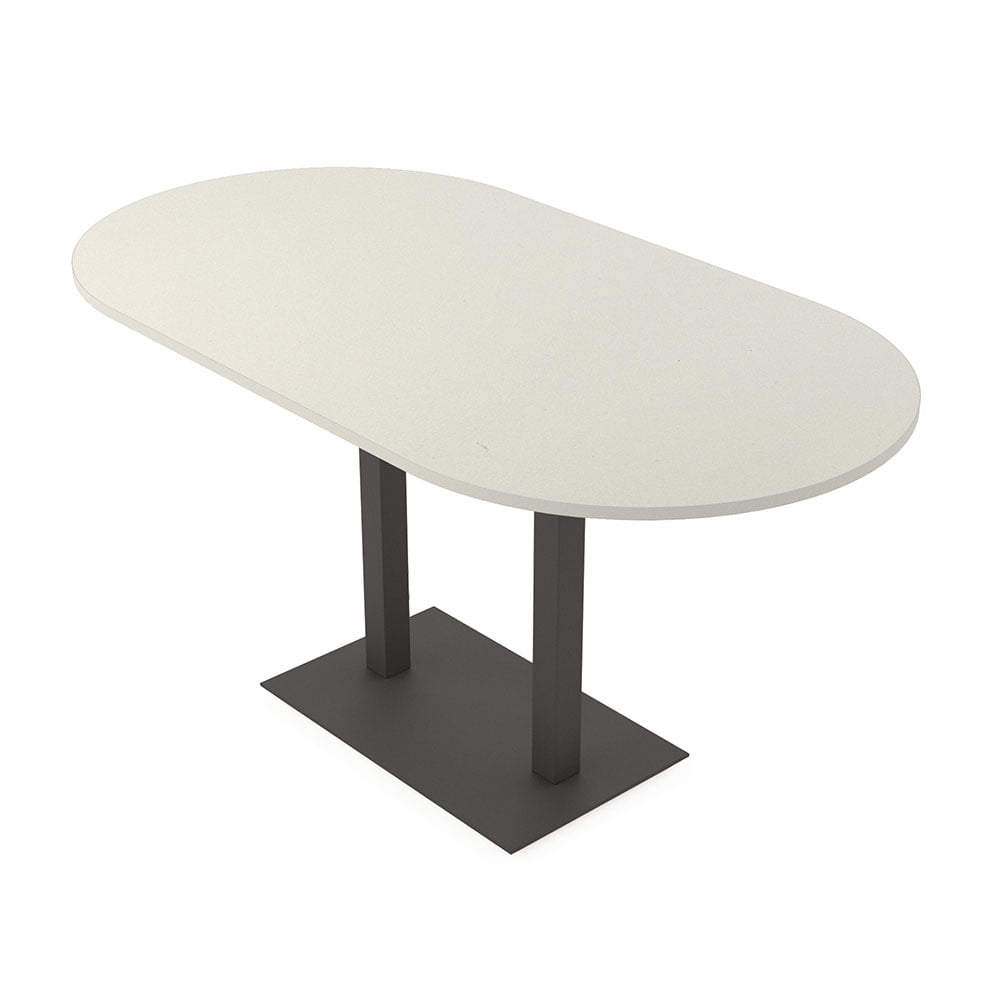 Racetrack Bistro Height Meeting Table T-Shaped Metal Base 46x84 Bar Table - Walmart.com